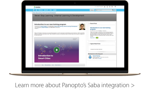 Taming the Beast: Adding Video to Your Saba Learning Programs - Panopto