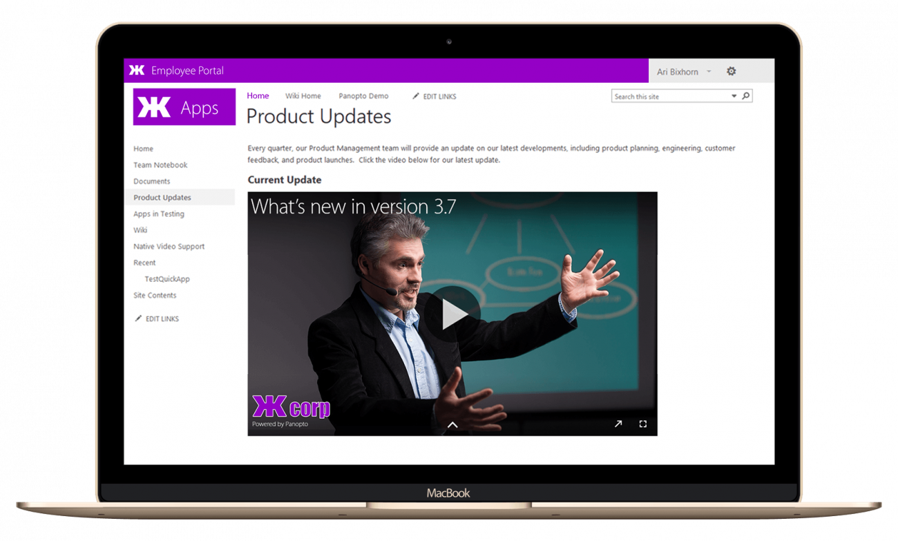 Interactive HTML5 HD Video Player - Panopto Video Platform